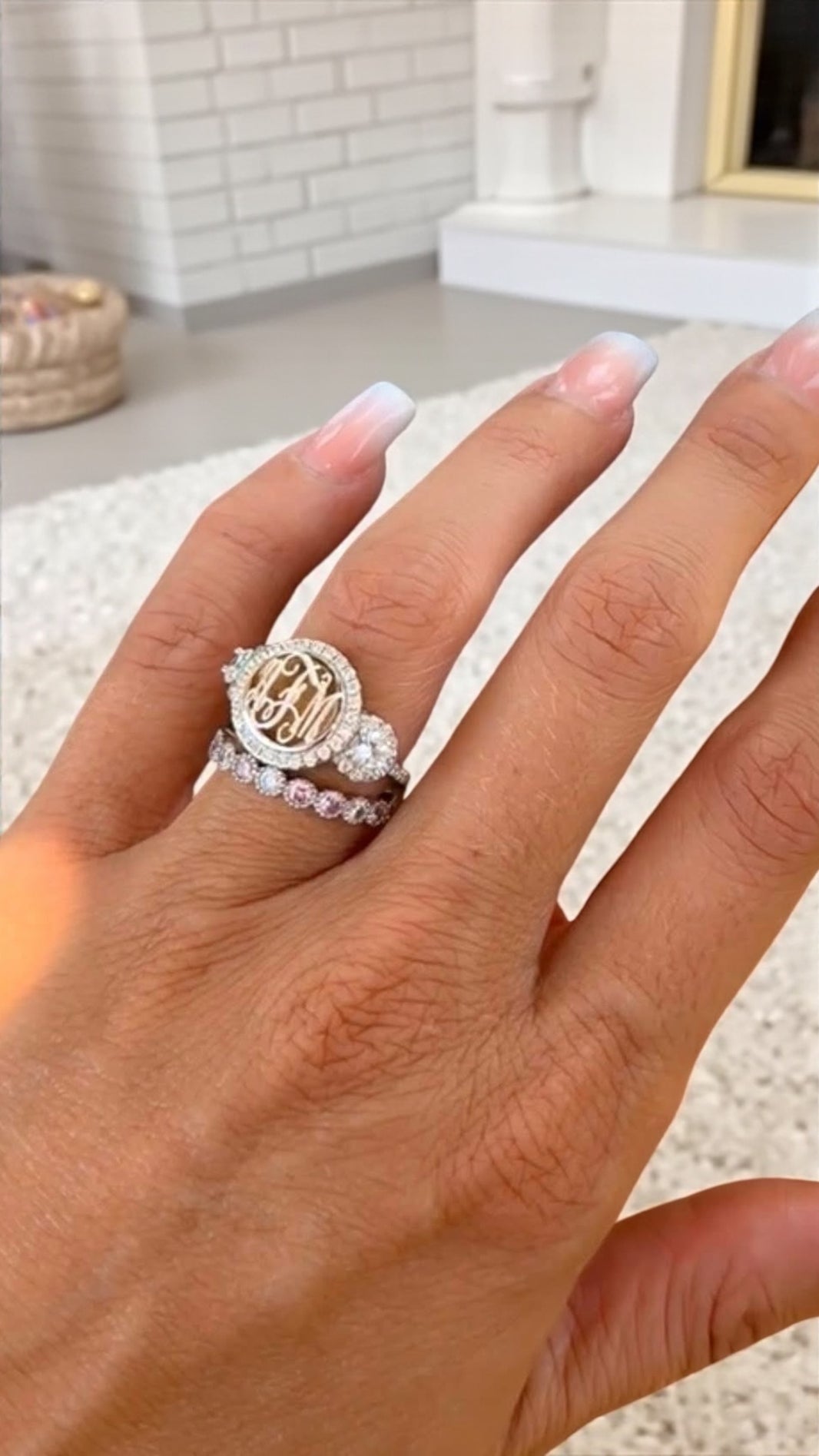monogram stacked rings – Ashley Monogram